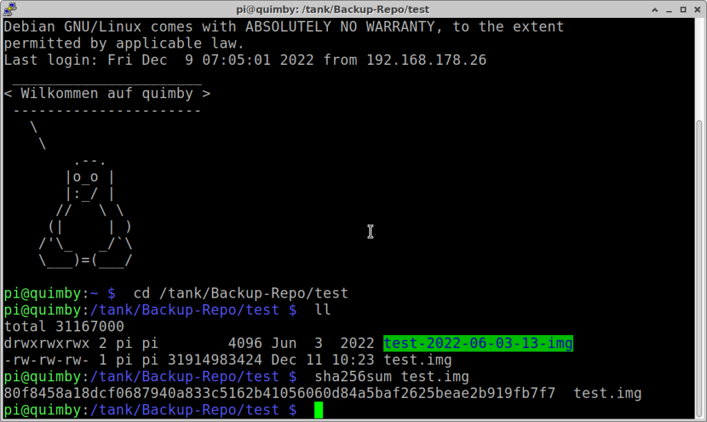 einfaches Komplettbackup - Raspithek